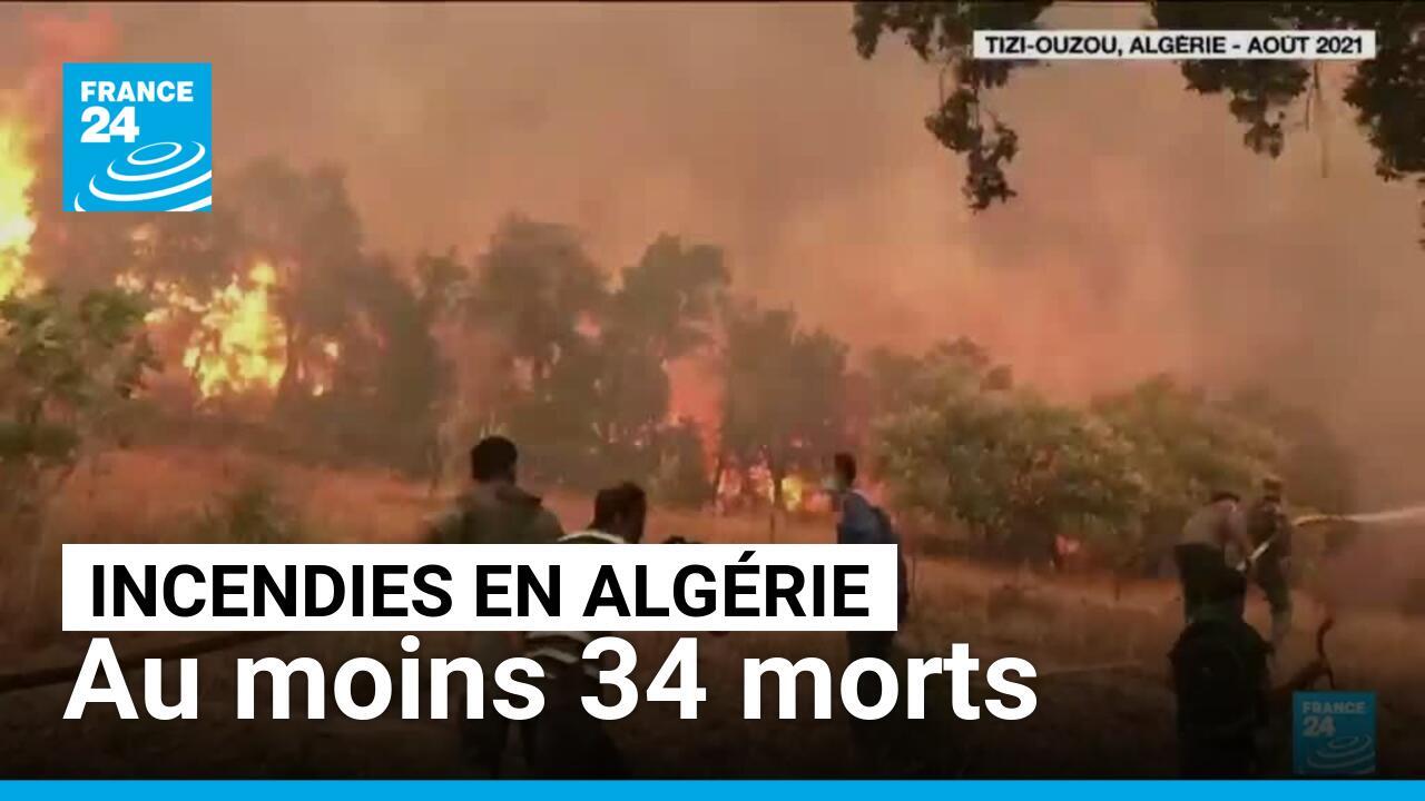 Incendies en Algérie : au moins 34 morts et de nombreux dégâts - France 24